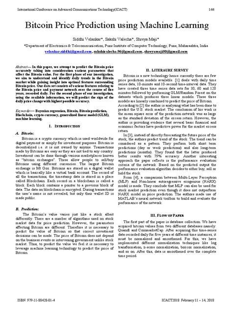bitcoin price prediction using machine learning pdf bitcoin