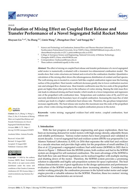 Pdf Evaluation Of Mixing Effect On Coupled Heat Release And Transfer Performance Of A Novel