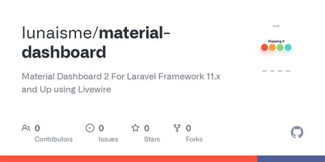 Github Lunaismematerial Dashboard Material Dashboard 2 For Laravel Framework 11x And Up