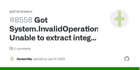Got Systeminvalidoperationexception Unable To Extract Integer Key