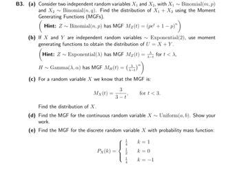 Answered Binomial m p B3 a Consider two independent random variables X₁ and X₂ with X₁