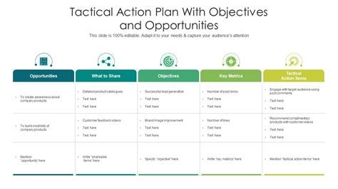 Tactical Action Plan With Objectives And Opportunities Slide01 How To Plan Action Plan Free