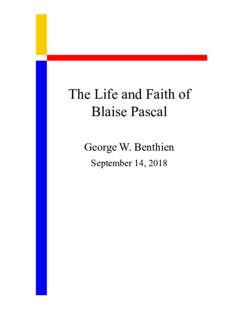 Pdf The Life And Faith Of Blaise Pascal
