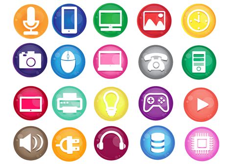 마이크 모바일 내 컴퓨터 그림 시계 사진 마우스 플레이 프린터 음 음악 아이콘 무료 다운로드 Creazilla