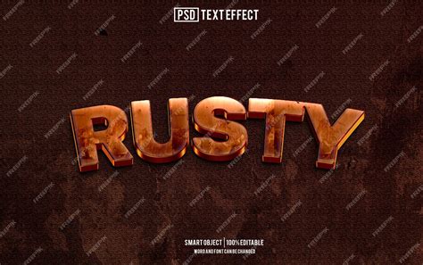 Premium Psd Rusty Text Effect Font Editable Typography 3d Text