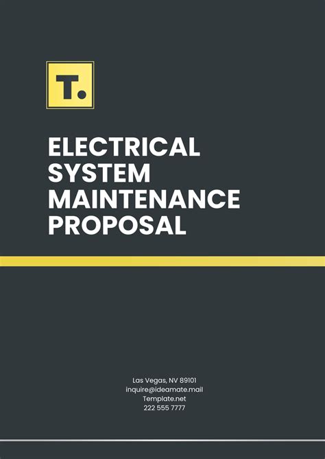 Free Electrical System Maintenance Proposal Template To Edit Online