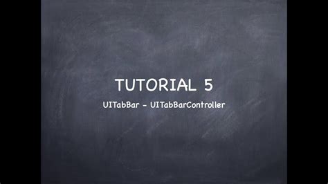 IOS Tutorial UITabBar UITabBarController YouTube