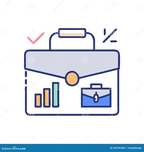Portfolio Management Line Icons Collection Investment Planning Asset