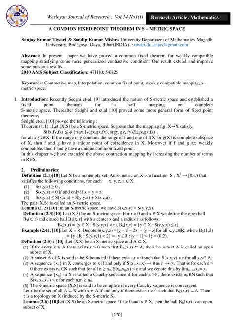 Pdf A Common Fixed Point Theorem In S Metric Space