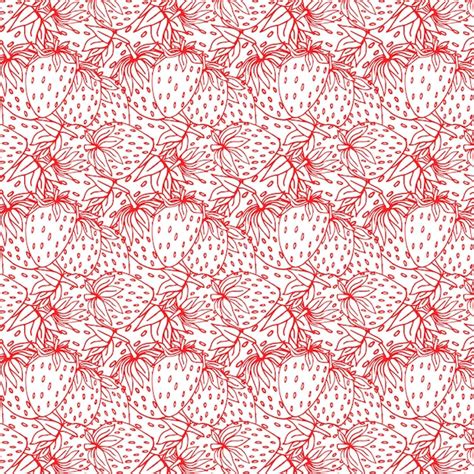 딸기 벡터 원활한 패턴 그리기입니다 프리미엄 벡터