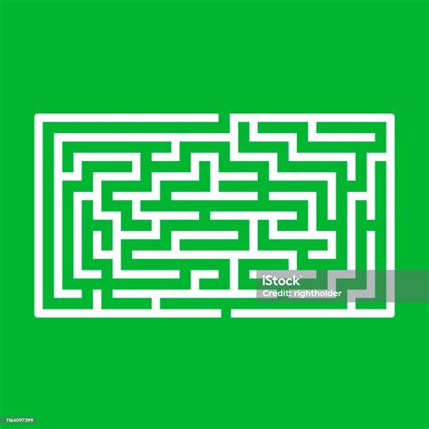 추상 직사각형 미로 아이들을위한 게임 아이들을위한 퍼즐 입구 1개 출구 1개 미로 수수께끼 색상 배경에서 격리된 플랫 벡터