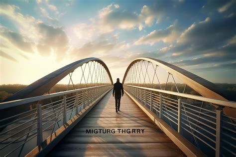 Premium Photo A Person Crossing A Bridge With The Word Generative Ai