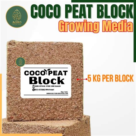 Cocopeat Block 75L Coco Coir Block Sabut Kelapa Halus Cocoblock Bongkah Sabut Kelapa Compressed