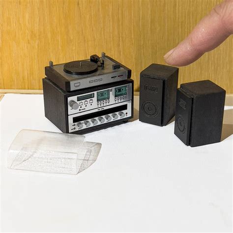 Stereo Stack In Walnut 112 Scale Art By Margie Criner At Yard Dog