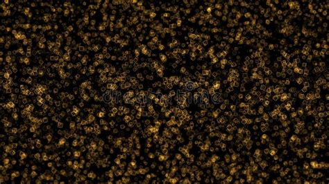 Loop Gold Cube Particles Falling On Black Abstract Background Stock Footage Video Of Cosmos