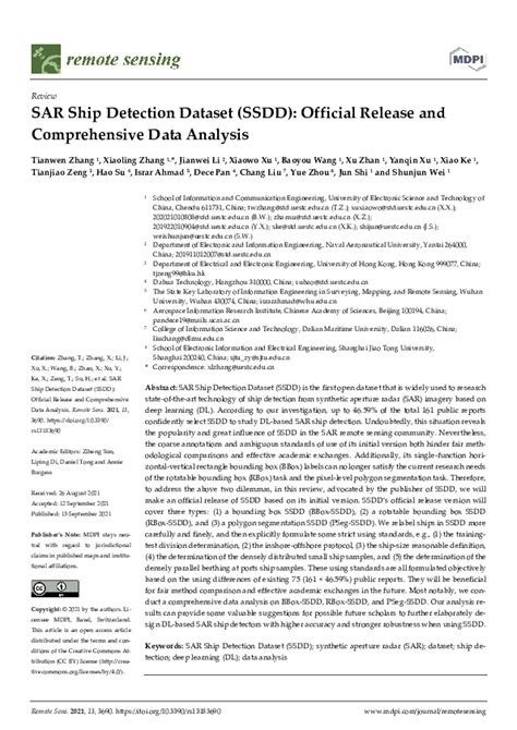 Pdf Sar Ship Detection Dataset Ssdd Official Release And