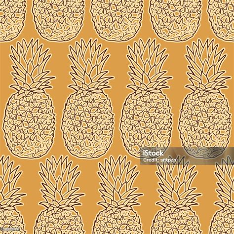 파인애플과 원활한 패턴 그래픽 양식에 일치시키는 도면입니다 벡터 일러스트레이션 0명에 대한 스톡 벡터 아트 및 기타 이미지 0명 과일 꽃무늬 Istock