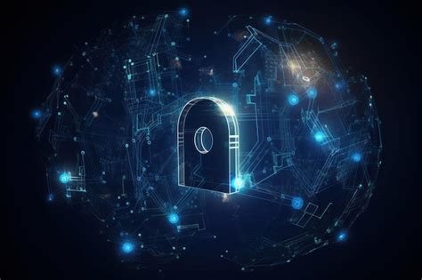 Premium Ai Image Secure Your Tech With Lock On Abstract Background Cyber Security Concept