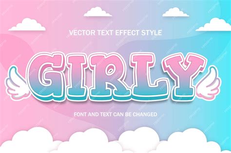 Premium Vector Girly Cute Kawaii Lettering 3d Editable Text Effect Font Style Template
