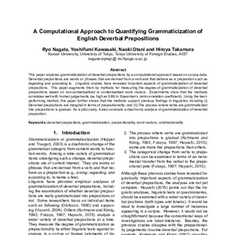 A Computational Approach To Quantifying Grammaticization Of English Deverbal Prepositions Acl