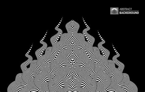 흑인과 백인 디자인입니다 착시와 패턴입니다 초록 줄무늬 배경입니다 벡터 일러스트입니다 3차원 형태에 대한 스톡 벡터 아트 및 기타 이미지 Istock