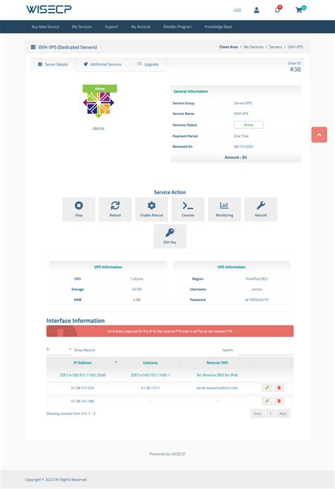 Wisecp Module Ovh Vps Automation