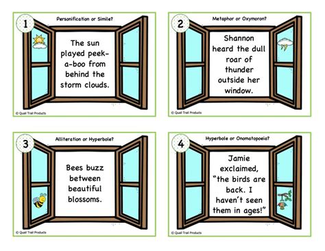 Figurative Language Task Cards Spring Theme