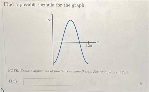 solved find a possible formula for the graph f x find a