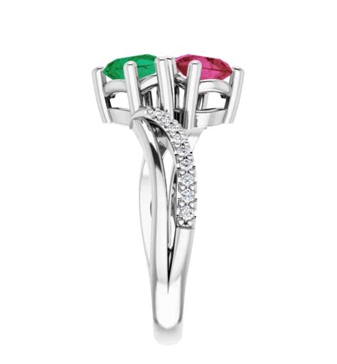 Colombian Emerald And Ruby Bypass Toi Et Moi Ring Emeraldsmaravellous