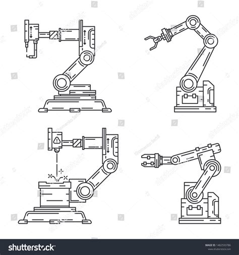 Line Flat Vector Icon Set Factory Stock Vector Royalty Free 1482593786 Shutterstock