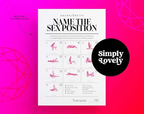 Bachelorette Party X Rated Guess The Sex Position Game Modern