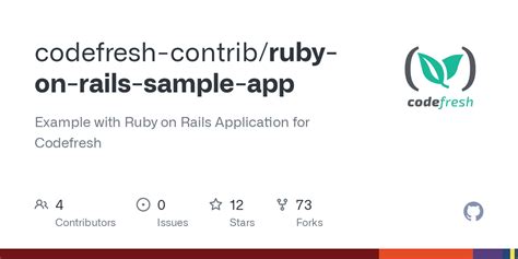 GitHub Codefresh Contrib Ruby On Rails Sample App Example With Ruby On Rails Application For
