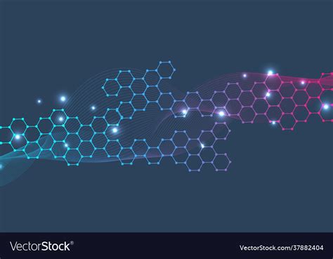 Technology Structure Molecular Connect Elements Vector Image