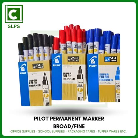 Pilot Permanent Marker Broad Fine Black Blue Red Shopee Philippines
