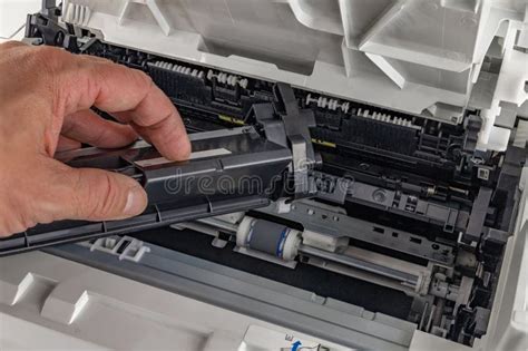 Replacing Used Toner In The Printer Stock Photo Image Of Closeup Gear