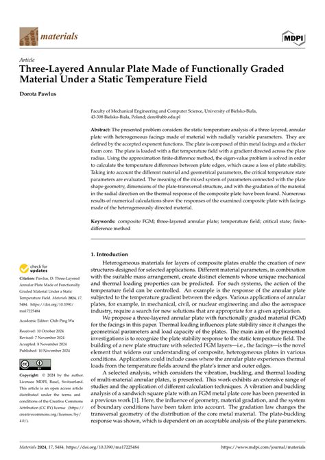 Pdf Three Layered Annular Plate Made Of Functionally Graded Material