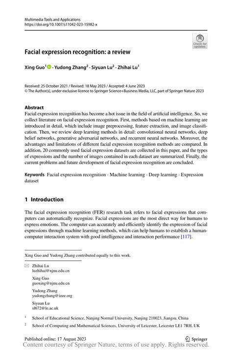 Facial Expression Recognition A Review Request Pdf