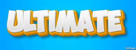 Ultimate | Yellow White 3D | Text Effect Generator