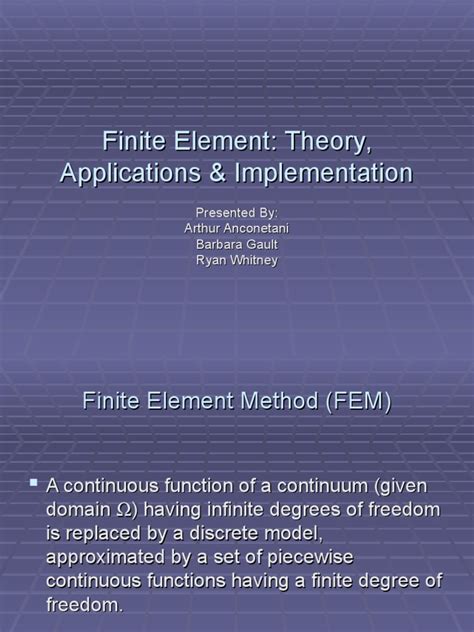 Finite Element Theory Pdf Finite Element Method Deformation