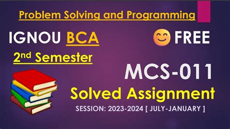 Mcs 011 Solved Assignment Pdf Ignou Bca