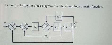 Solved 1 For The Following Block Diagram Find The Closed Chegg Com