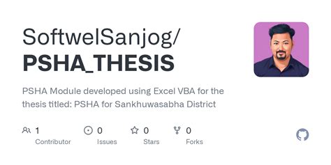 Github Softwelsanjogpshathesis Psha Module Developed Using Excel