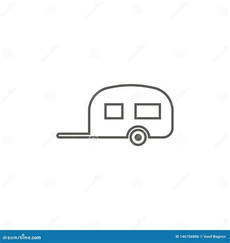 Caravan Vector Icon Simple Element Illustration From Map And Navigation Concept Caravan Vector