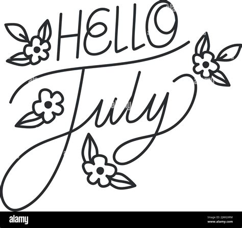 Design Of Hello July Stock Vector Image And Art Alamy