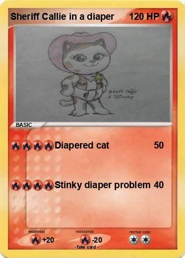 Pokémon Sheriff Callie in a diaper Diapered cat My Pokemon Card