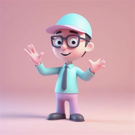 3d Render Of Cartoon Character Wearing Eyeglasses 3d Render Of Cartoon