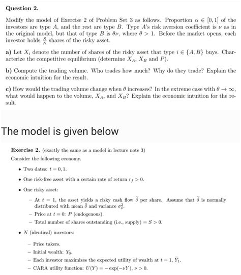 Solved Question Modify The Model Of Exercise Of Chegg