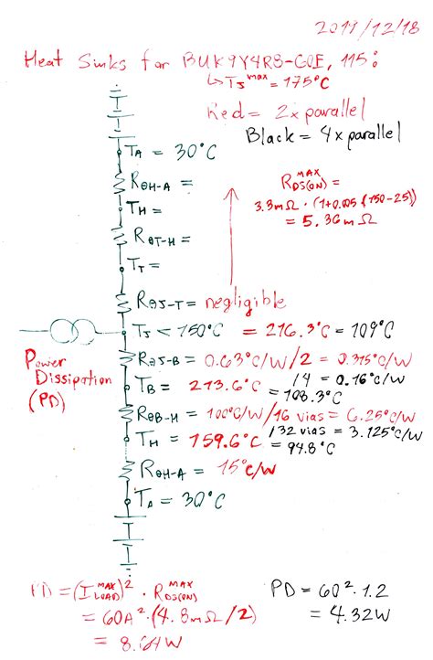Thermal Heat Dissipation Calculation For Mosfet Electrical