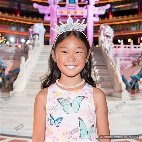 Ai创作图中国东方范小女孩 中国儿童模特 十八岁成人礼造型 少数名族少女 王诗龄 戴头饰小公主 18岁成人礼造型 戴皇冠小公主 公主乐园 皇宫
