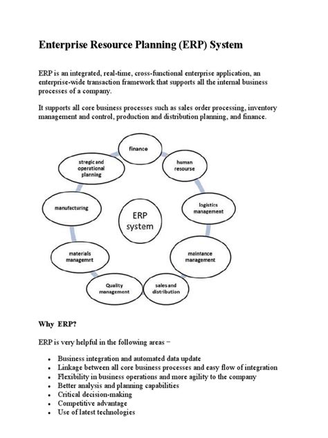a comprehensive overview of enterprise resource planning erp systems